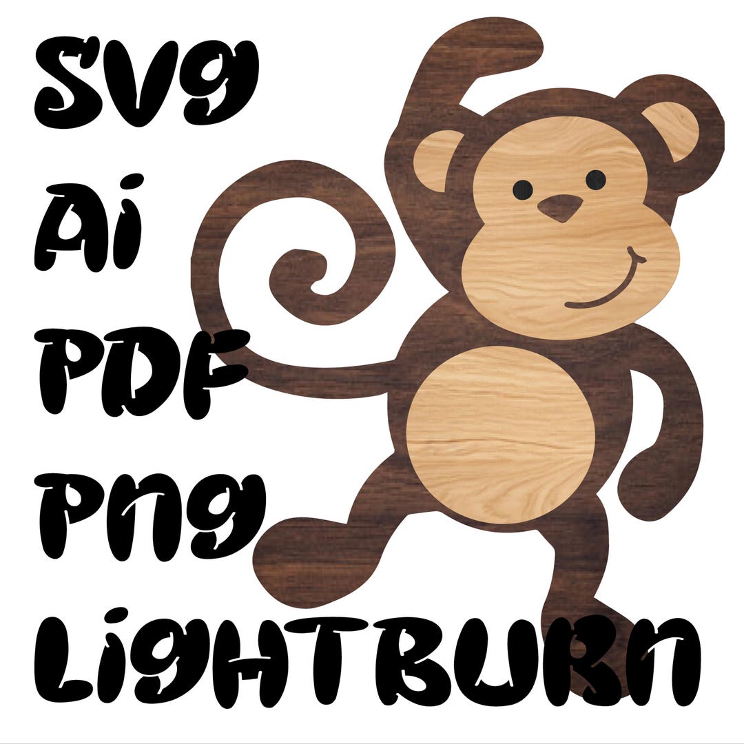Layered Monkey Chimpanzee SVG File - Etsy