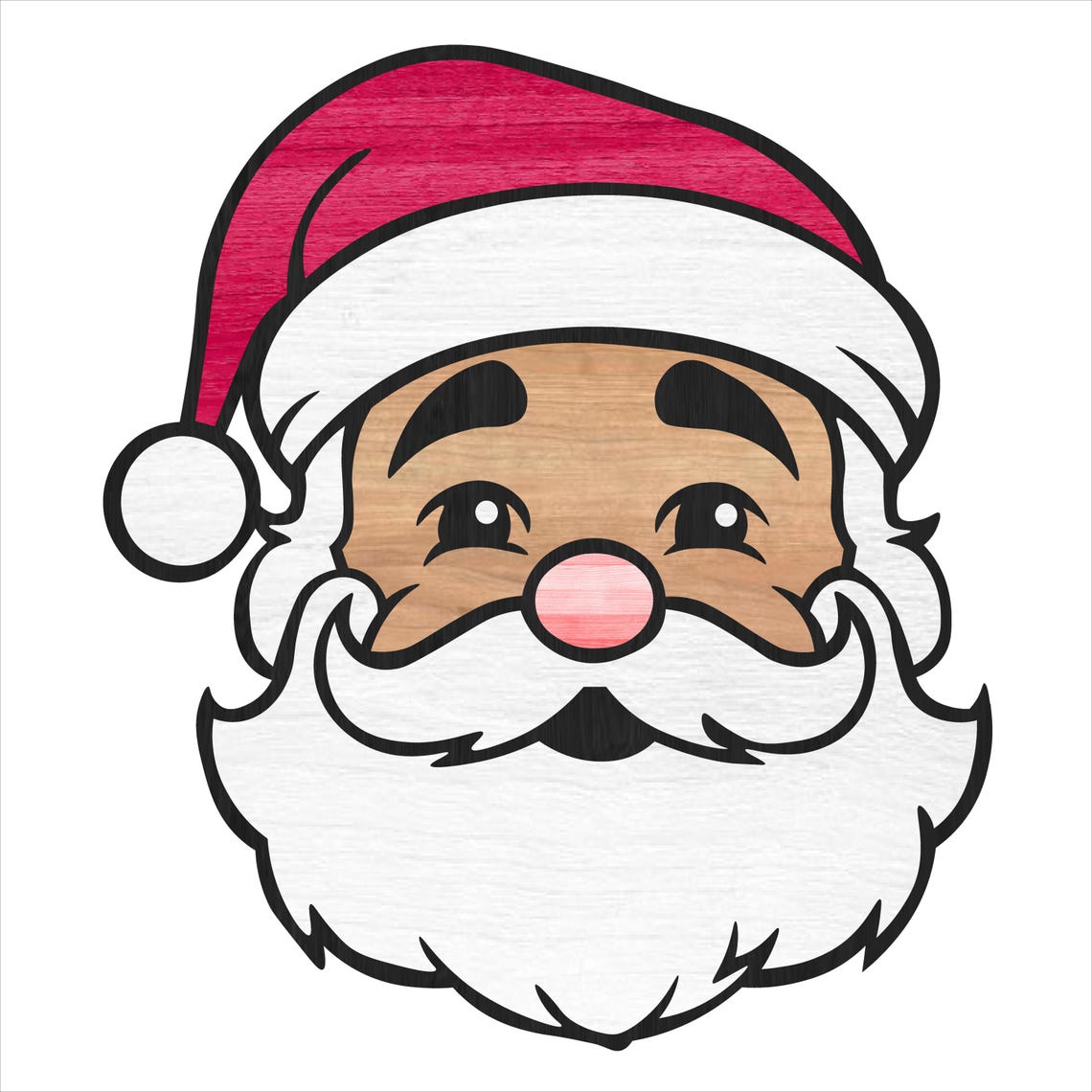 Merry Christmas Santa Head Layered SVG File - Etsy