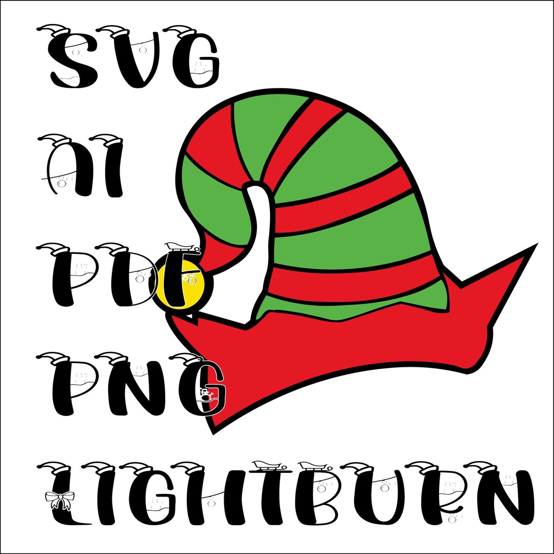 Elf Christmas Hat SVG File - Etsy