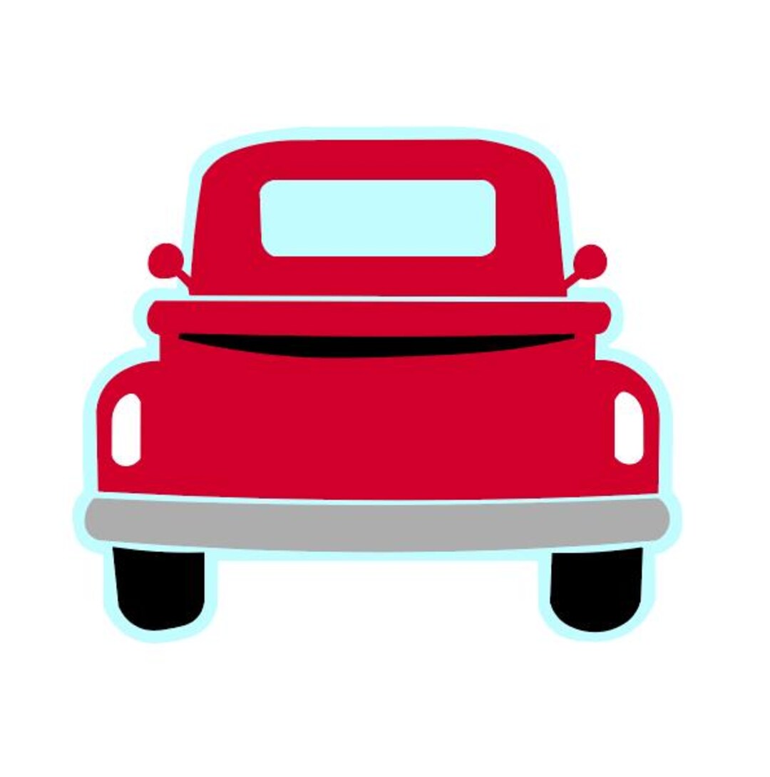 Layered Red Vintage Truck Rear End SVG File - Etsy