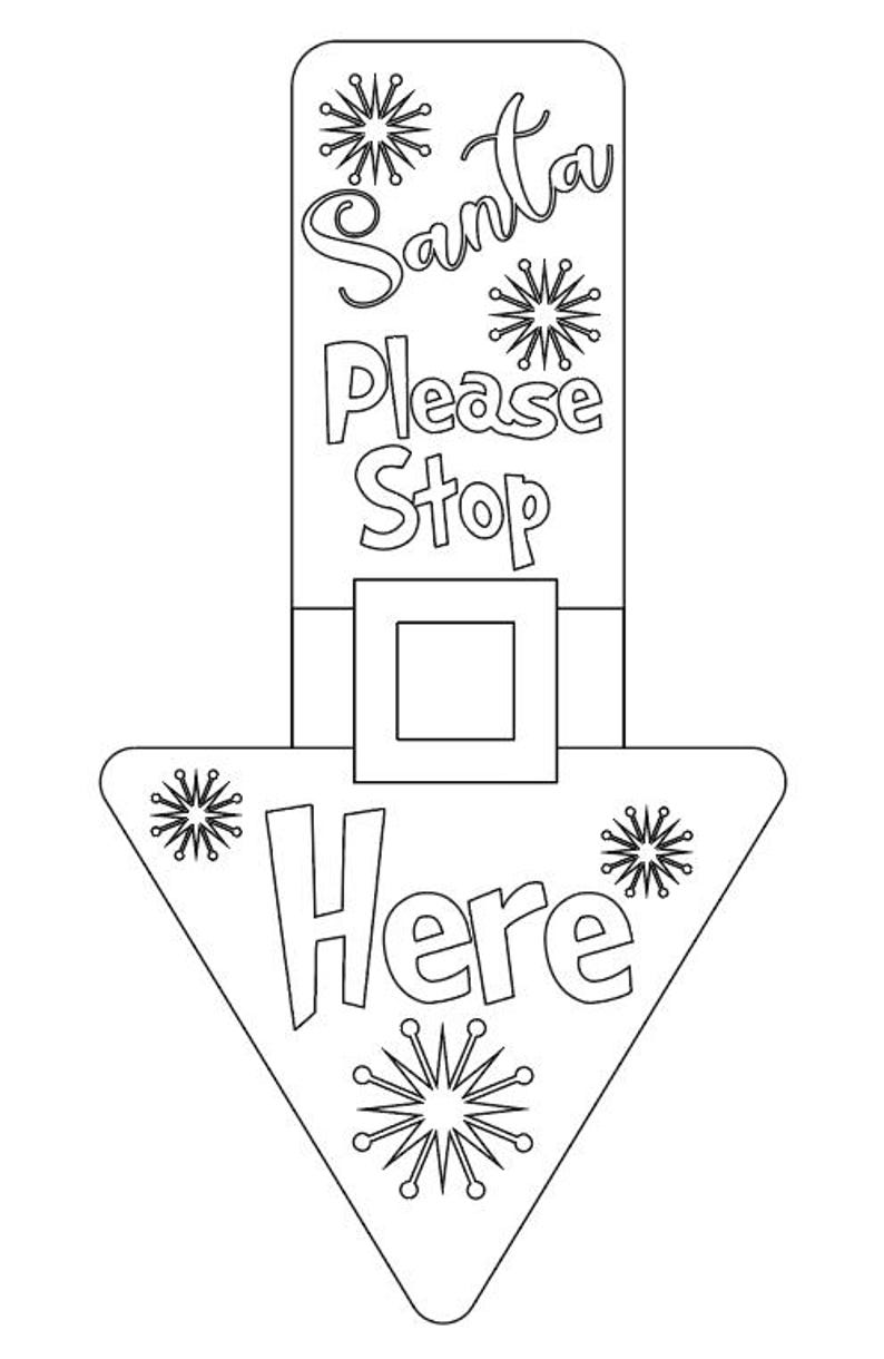 Santa Please Stop Here With Snowflakes and Arrow Sign SVG File - Etsy