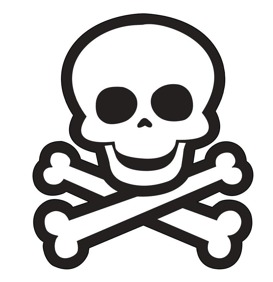 Halloween Crossbones Danger Skeleton SVG File - Etsy