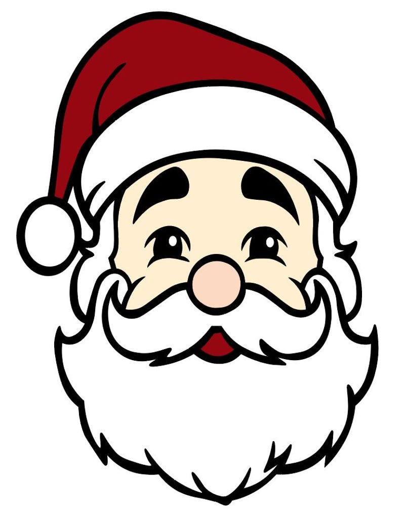 Merry Christmas Santa Head Layered SVG File - Etsy