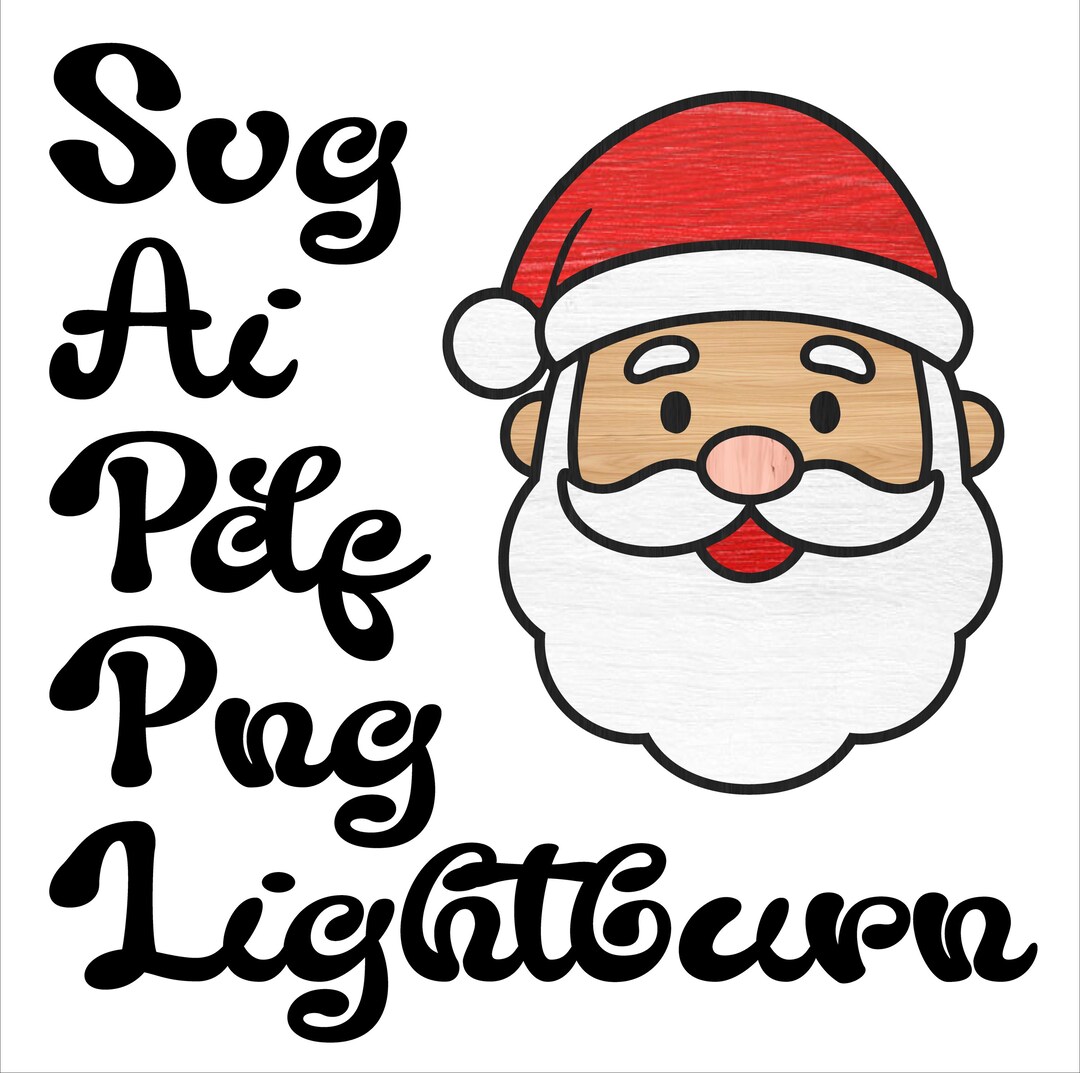 Layered Simple Christmas Santa Head SVG File - Etsy