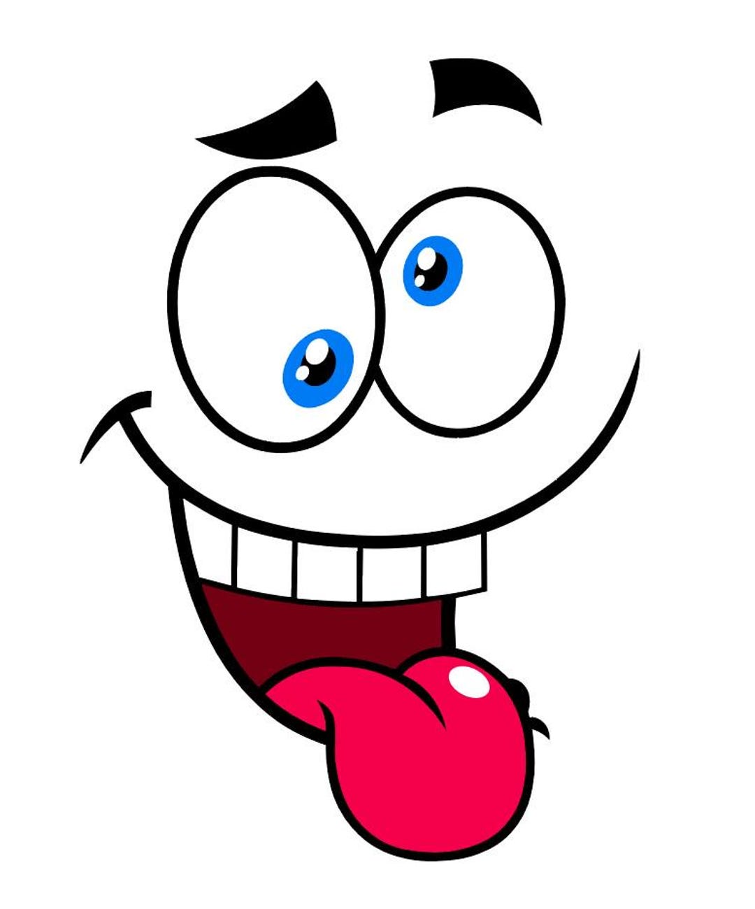 Crazy Face Google Eyes With Tongue Sticking Out SVG File - Etsy