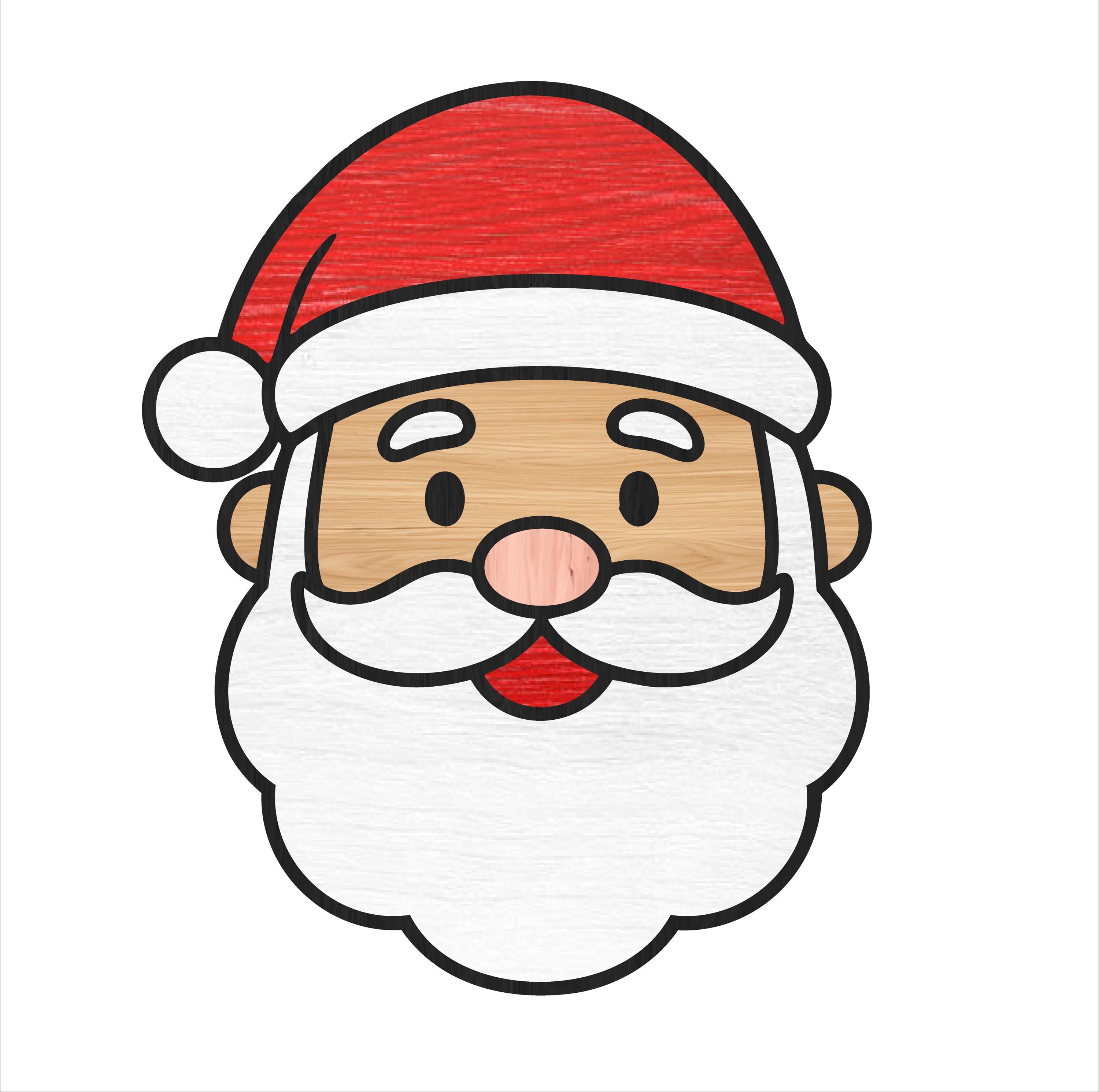 Layered Simple Christmas Santa Head SVG File - Etsy