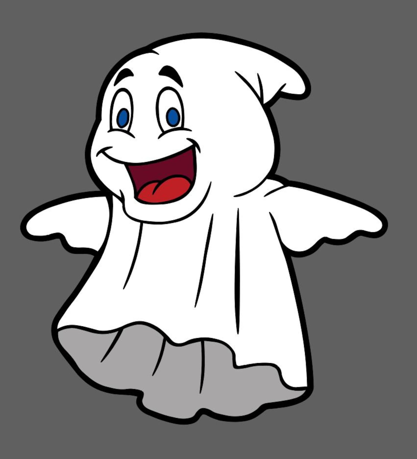 Layered Ghost With a Cute Smile SVG File - Etsy