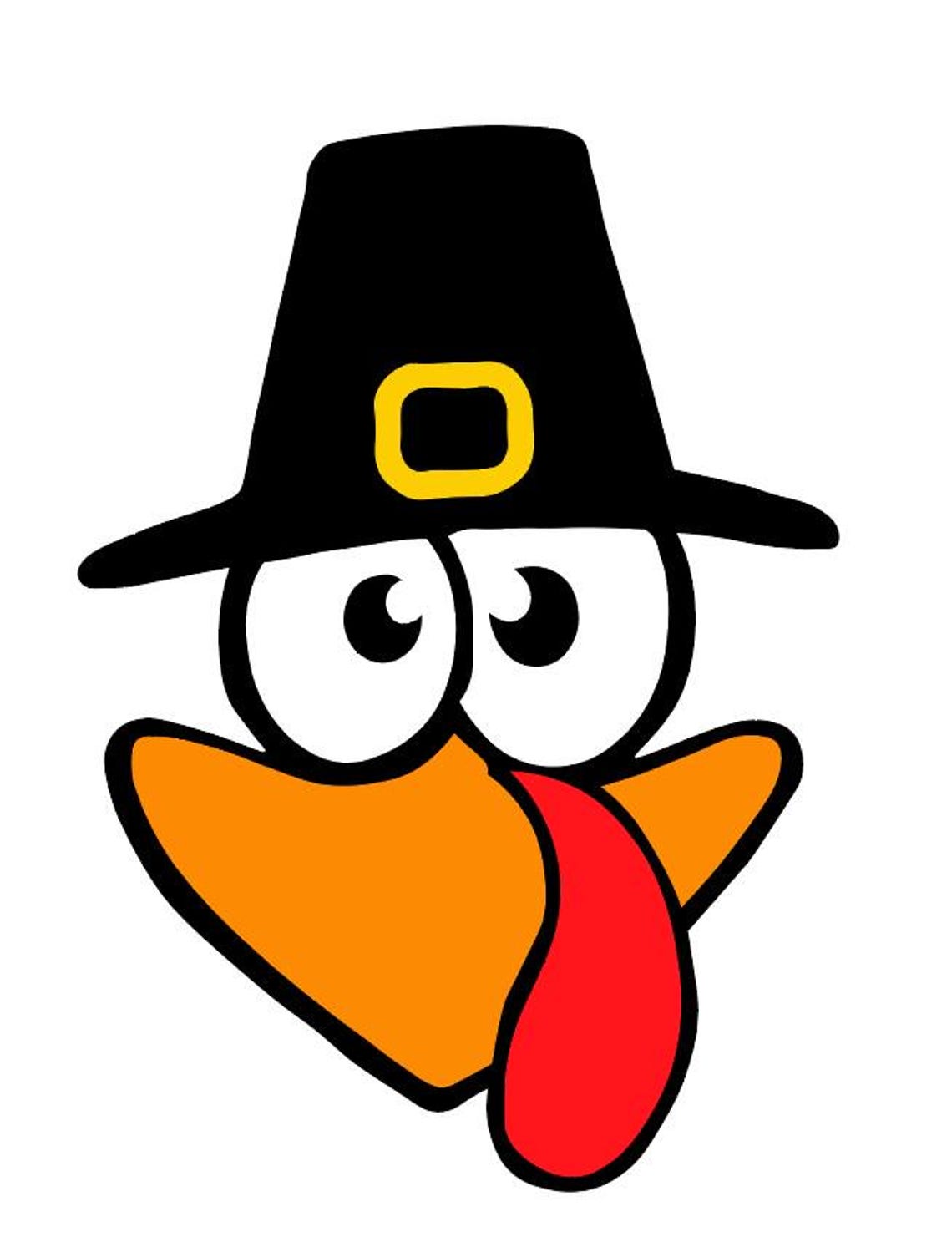 Turkey Face Head With Pilgrims Hat Thanksgiving SVG File - Etsy