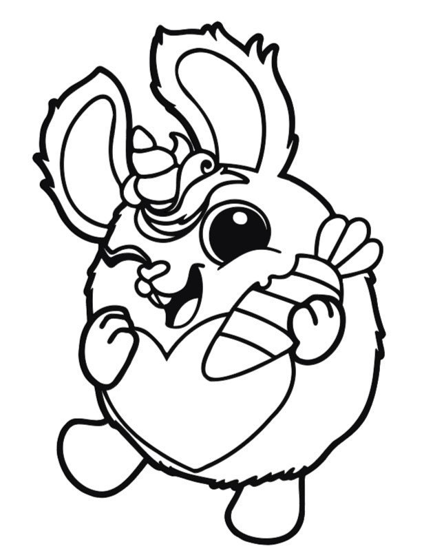 Bunny Rabbit Unicorn Squishy SVG File Color Black and White - Etsy