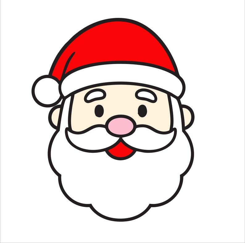 Layered Simple Christmas Santa Head SVG File - Etsy