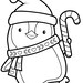 Penguin With Candy Cane SVG File Color B&W - Etsy