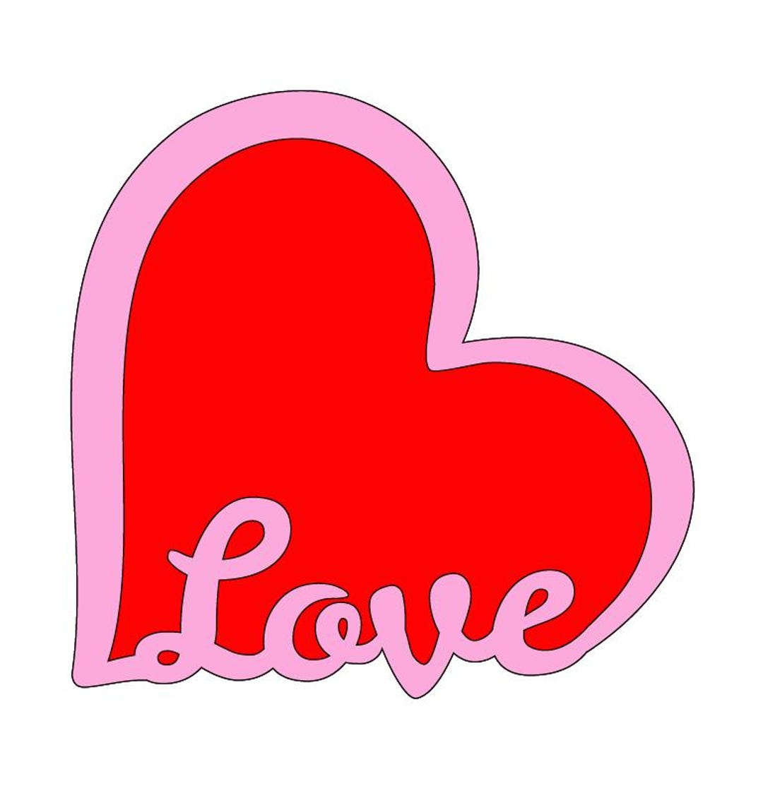 Layered Heart With Love SVG File - Etsy