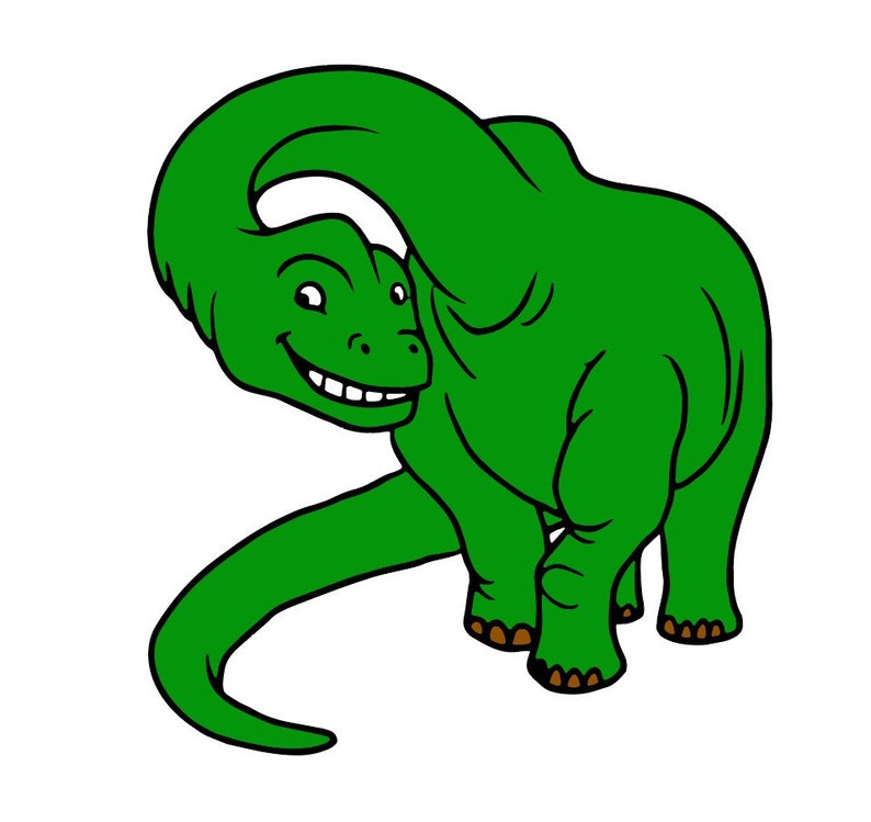 Brachiosaurus Dinosaur SVG File Color Black and White - Etsy