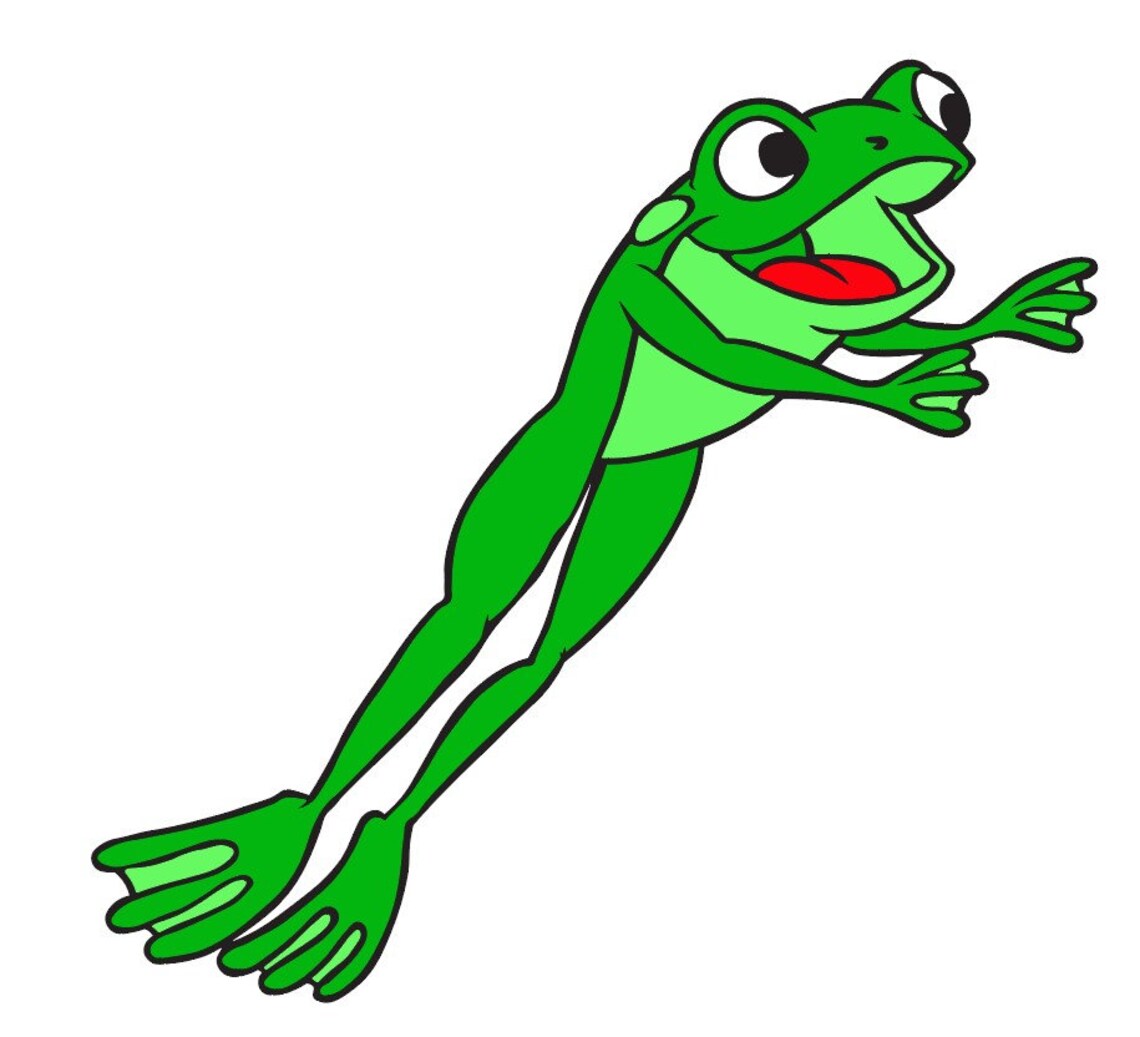 Jumping Frog Animal SVG File Color Black and White - Etsy