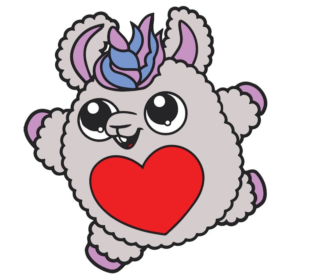 Sheep Unicorn Animal Squishy SVG File Color B&W - Etsy