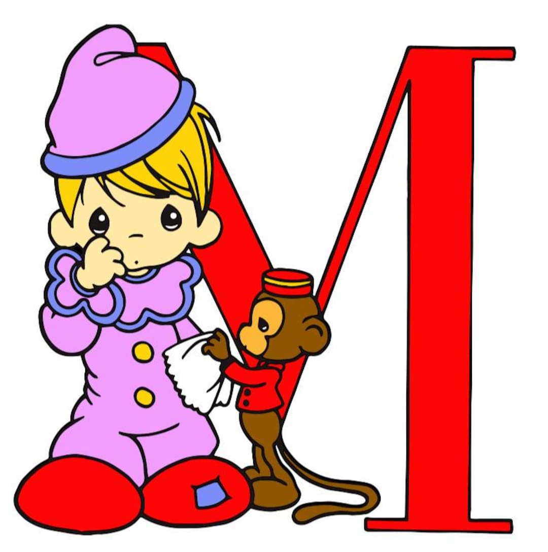 Moment Precious Alphabet "m" Mime With Monkey SVG File - Etsy