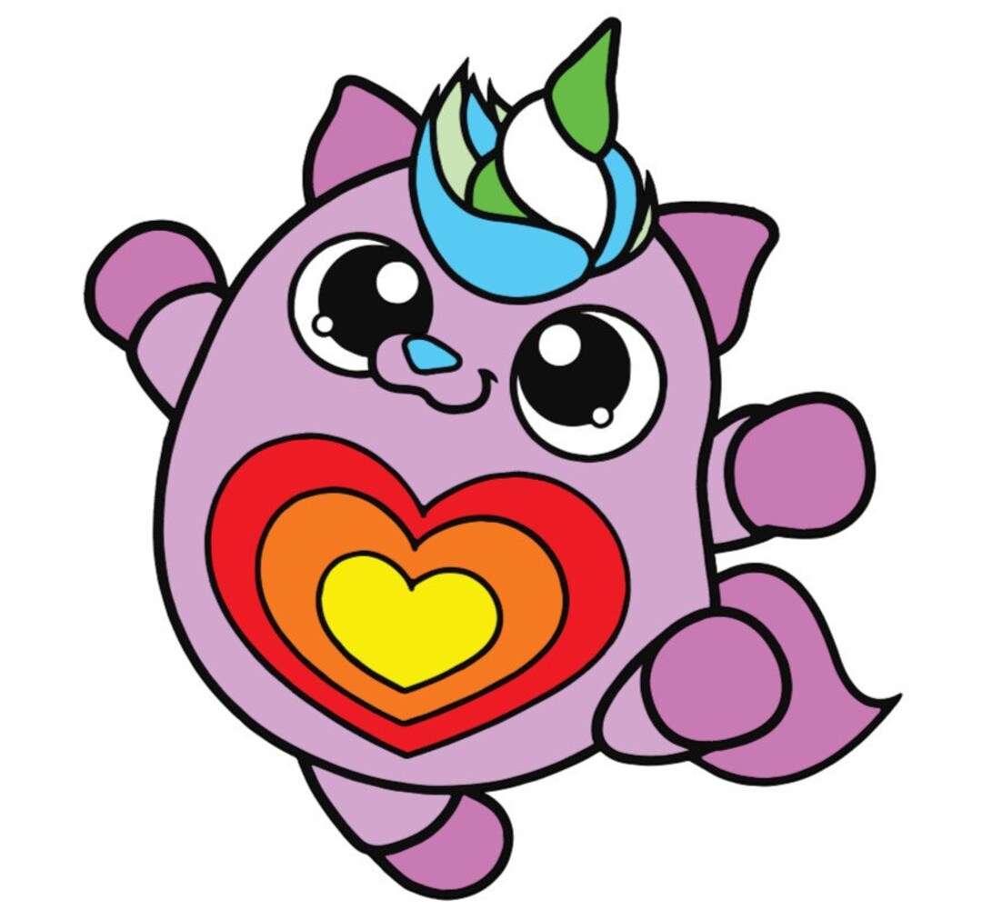 Unicorn Fantasy Animal Squishy SVG File Color B&W - Etsy