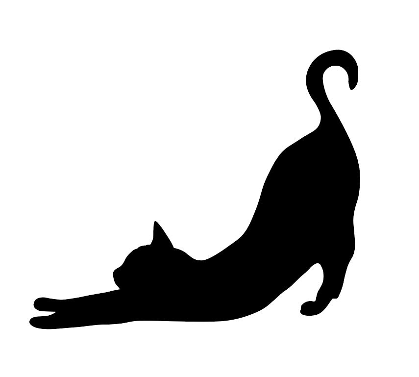 Stretching Cat Silhouette SVG File - Etsy