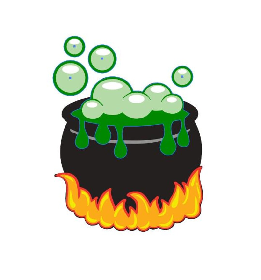 Halloween Witches Cauldron Bubbling With Fire SVG File - Etsy