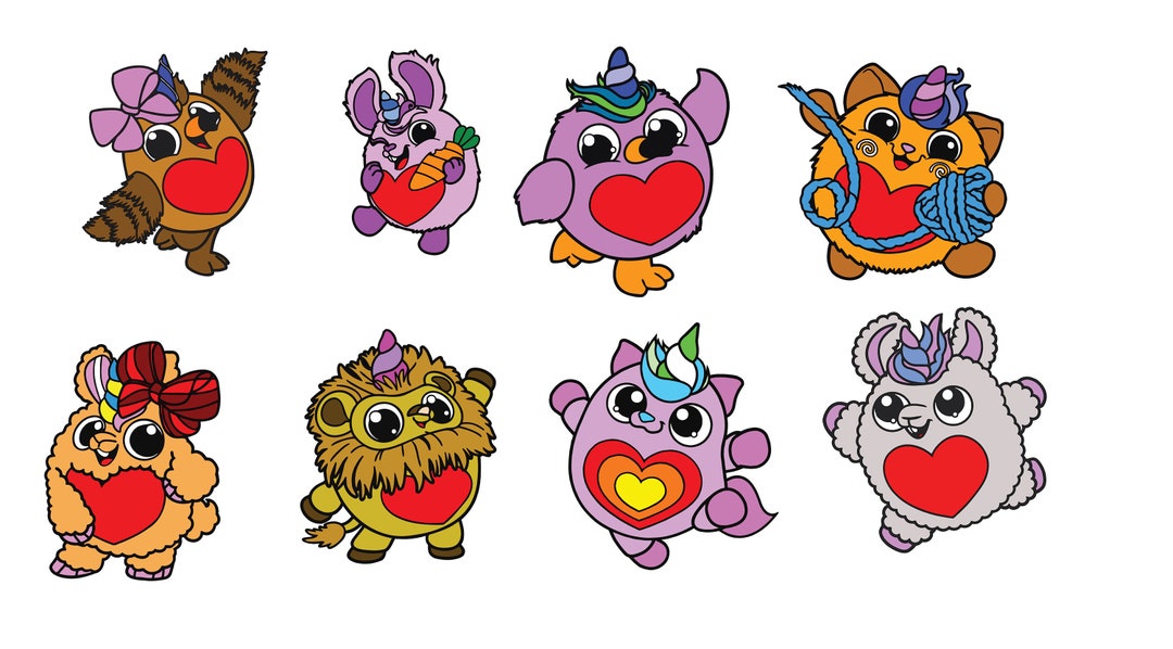 Super Unicorn Animal Squishy Pack 16 SVG Files Color Black and White - Etsy