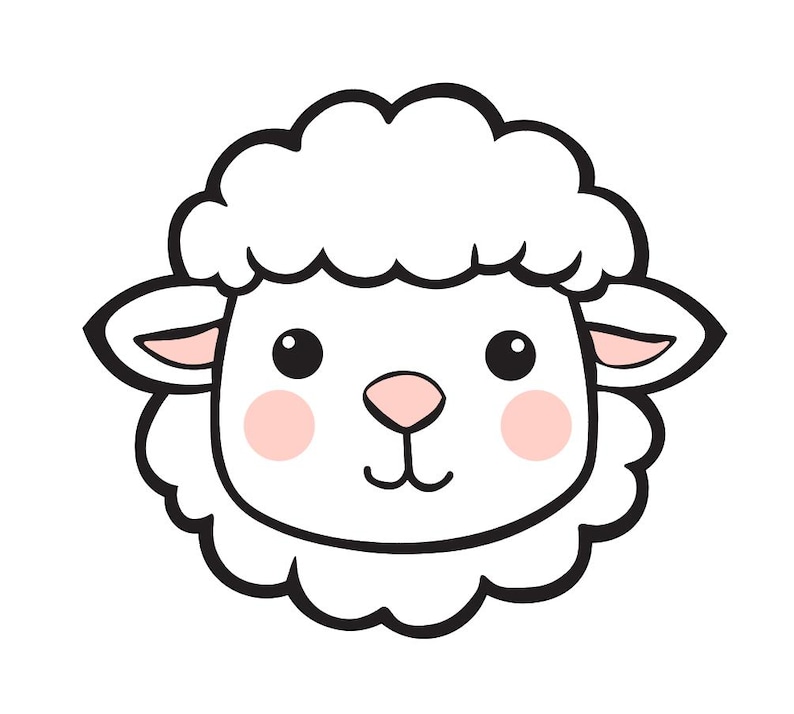 Layered Sheep Lamb Head SVG File - Etsy