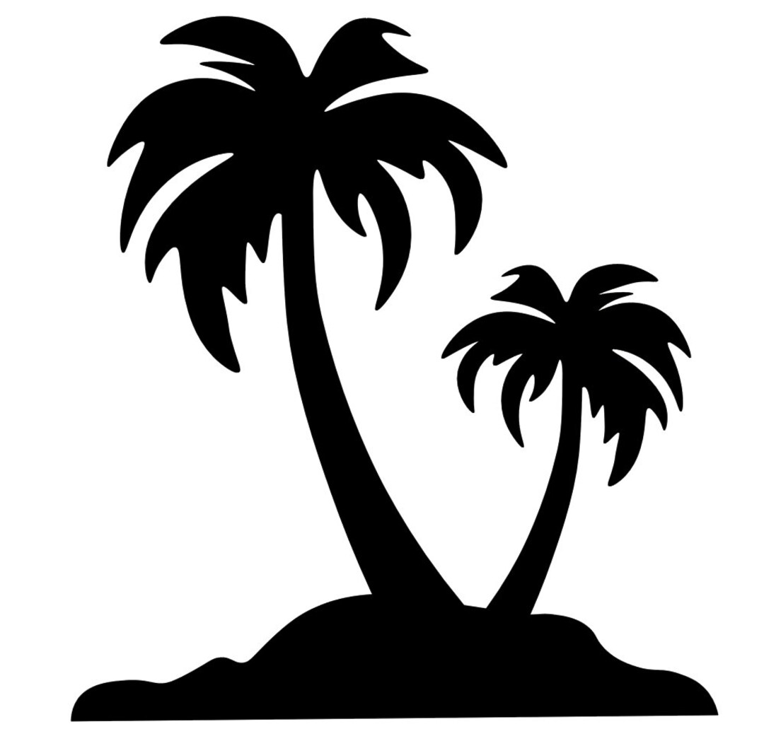 Palm Trees on Island SVG File - Etsy