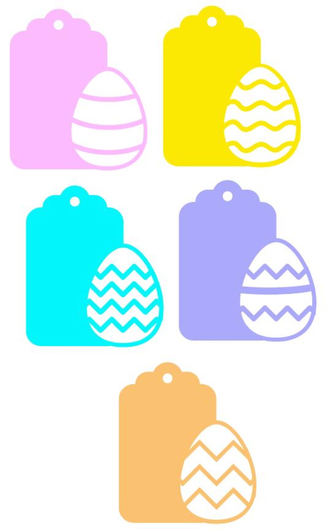 Easter Egg Gift Tags 5 Pack SVG File - Etsy