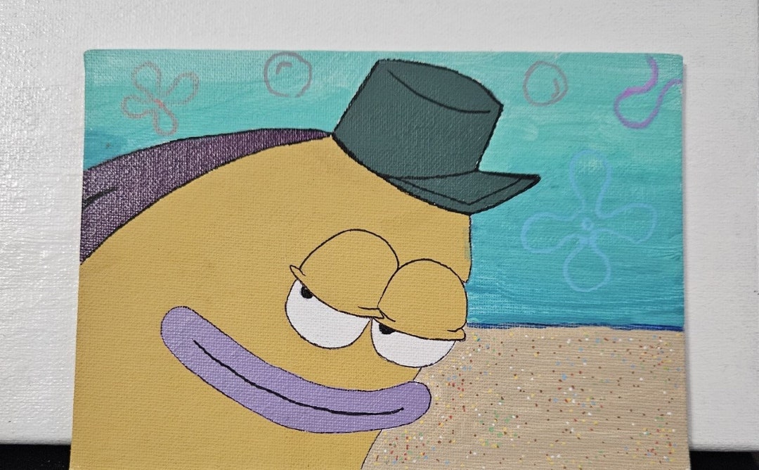 Spongebob Squarepants Mailman Meme-fan Art Painting - Etsy