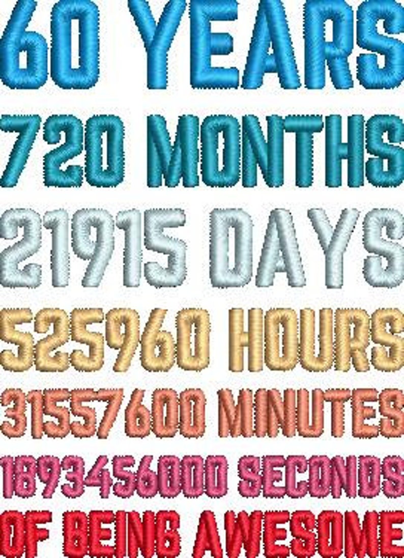 60 Years 720 Months Embroidery Designs Machine Embroidery Designs ...