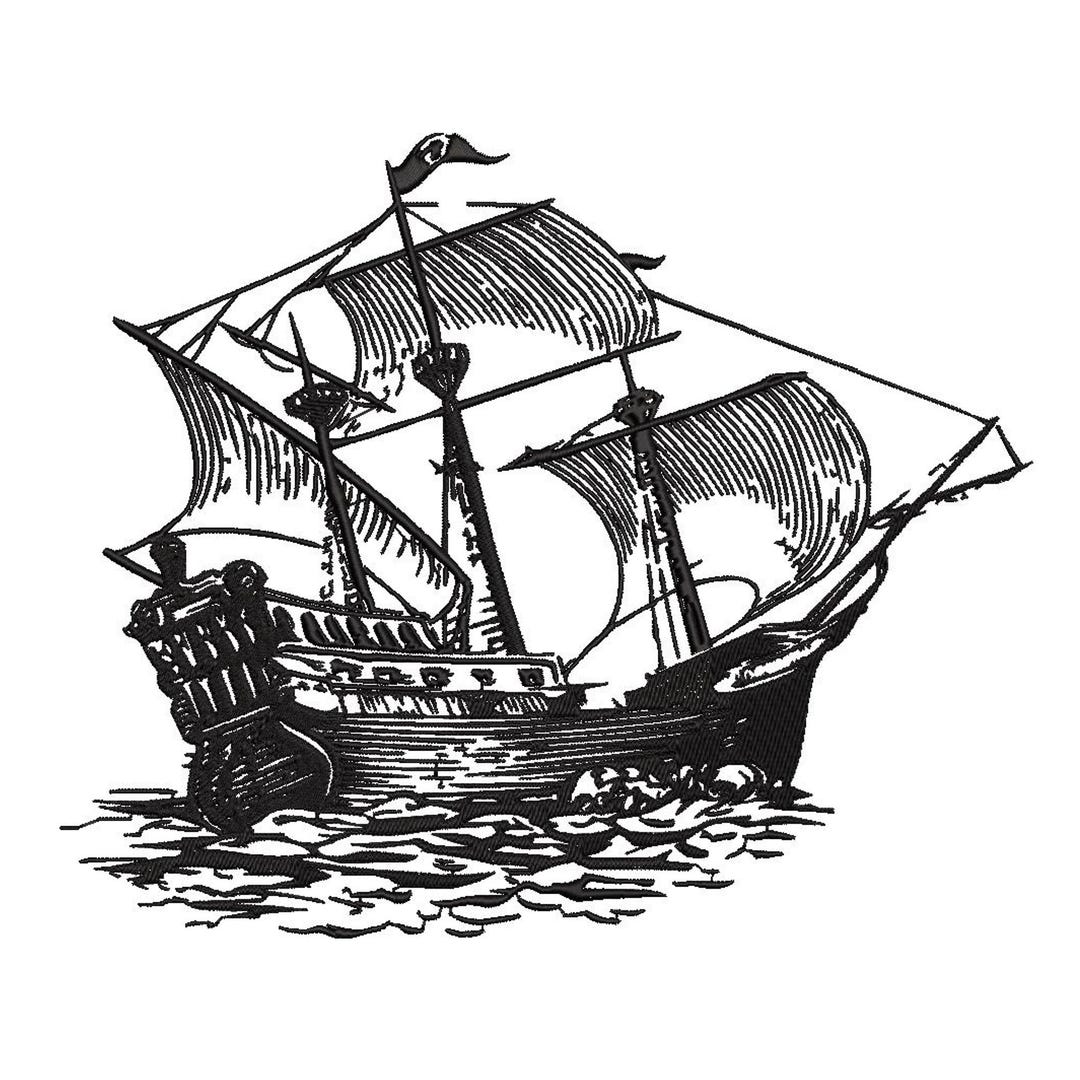 Galleon Sail Ship Embroidery Designs | Machine Embroidery Designs ...