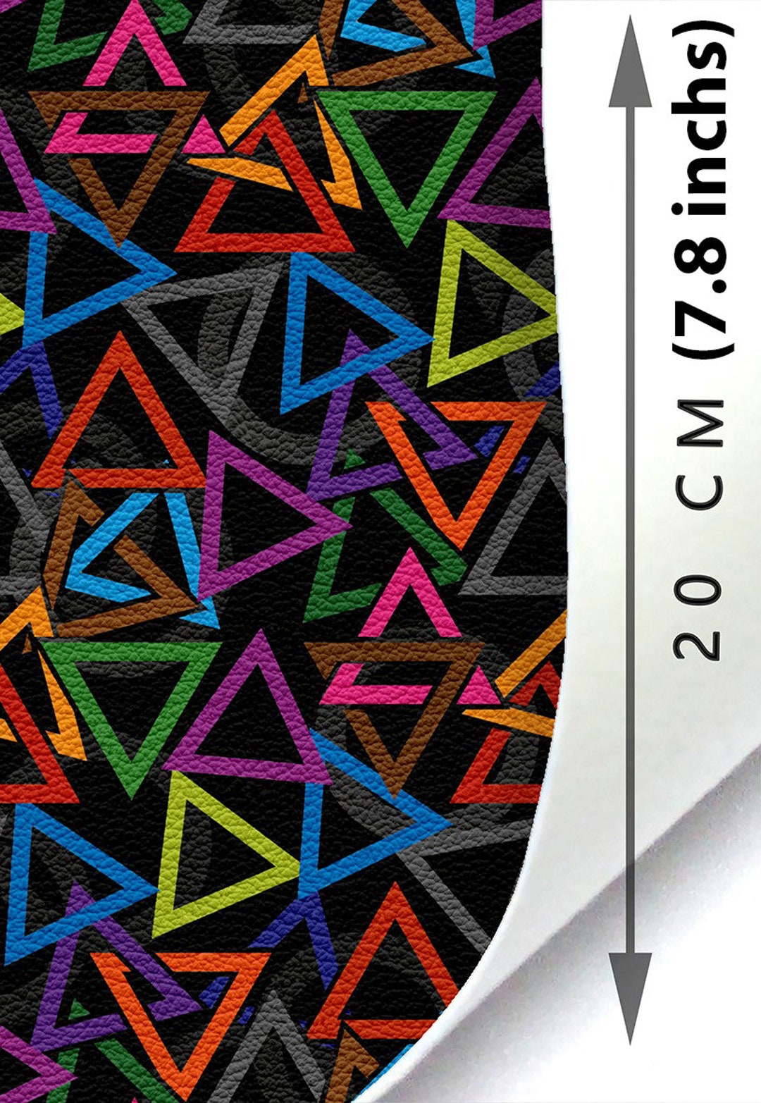 Triangle Print Faux Leather Fabric, Colorful Geometric Pattern - Etsy