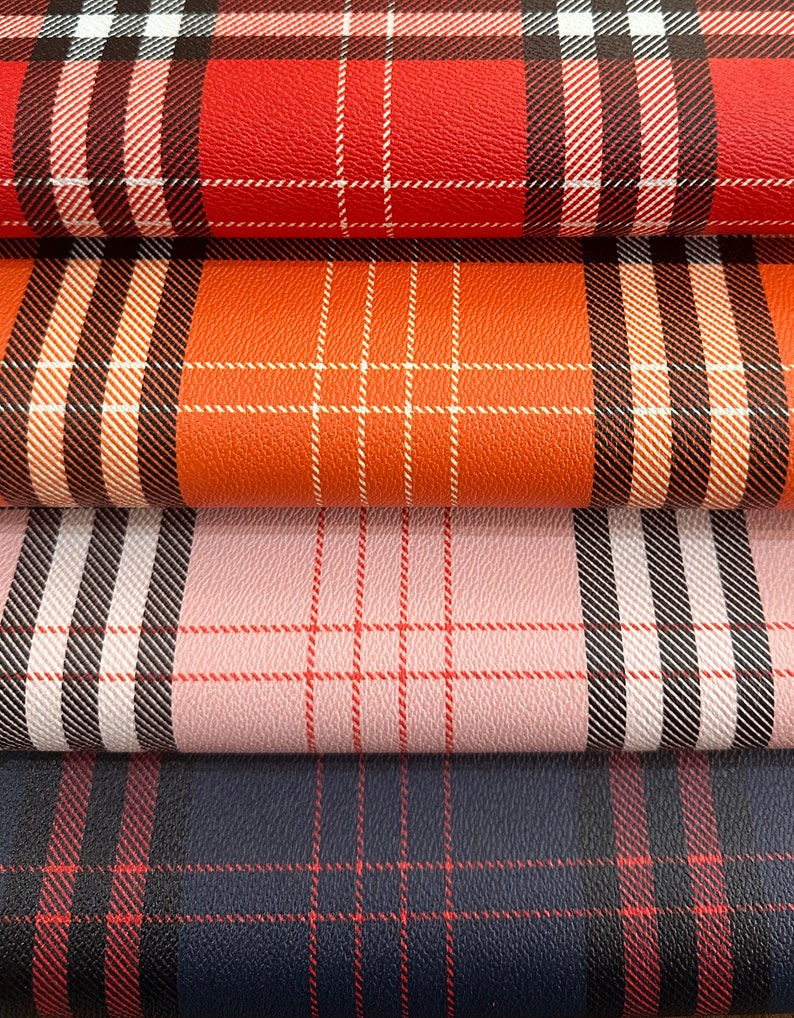 High Quality Tartan YARD Leather , Plaid Leather , Faux Leather ...