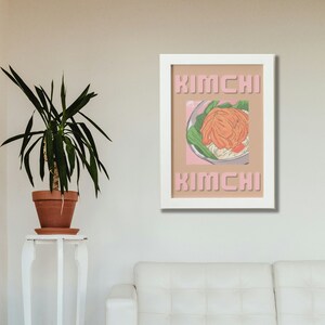 Kimchi Pink Anime Art Print Wall Decor Food Kitchen Fun Digital ...