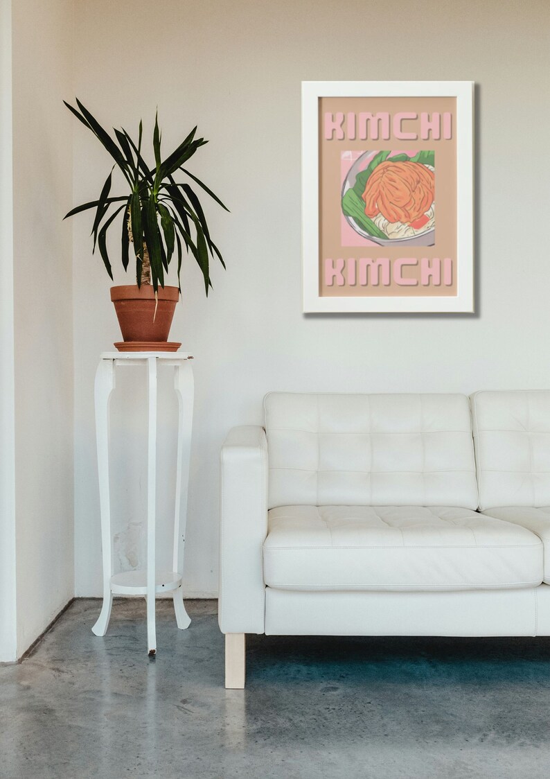 Kimchi Pink Anime Art Print Wall Decor Food Kitchen Fun Digital ...