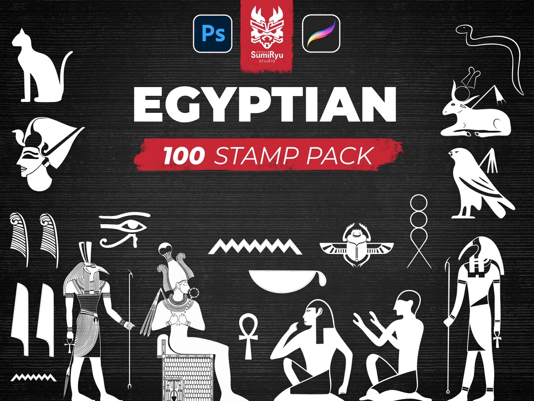 Egyptian Symbols Tattoo | Procreate & Photoshop | Stamps | Stencils ...