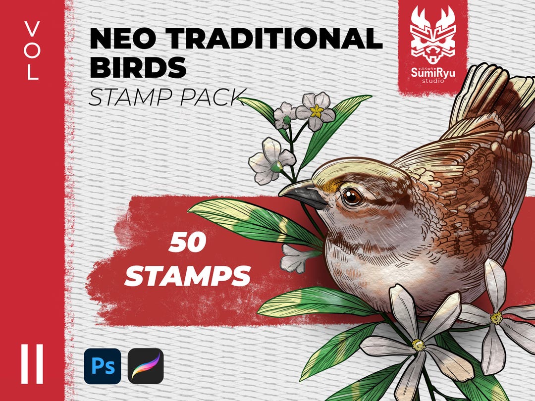 Neo Traditional Sparrow Tattoo Procreate & Photoshop - Volume 2 ...