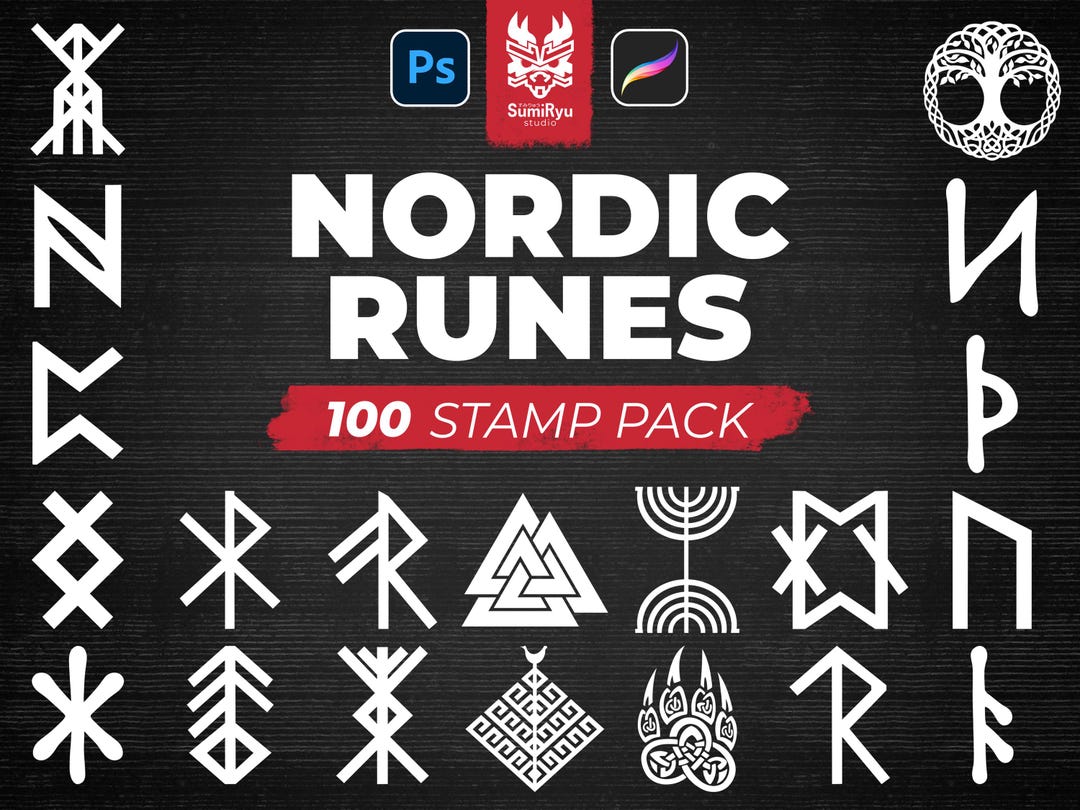 Nordic Runes Tattoo | Procreate & Photoshop | Stamps | Stencils ...