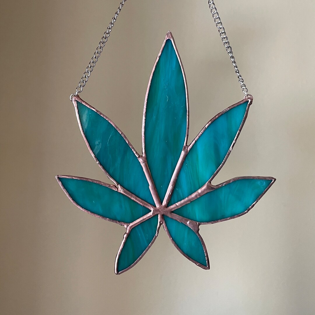 Stained Glass Cannabis Leaf Hindu Kush - Etsy