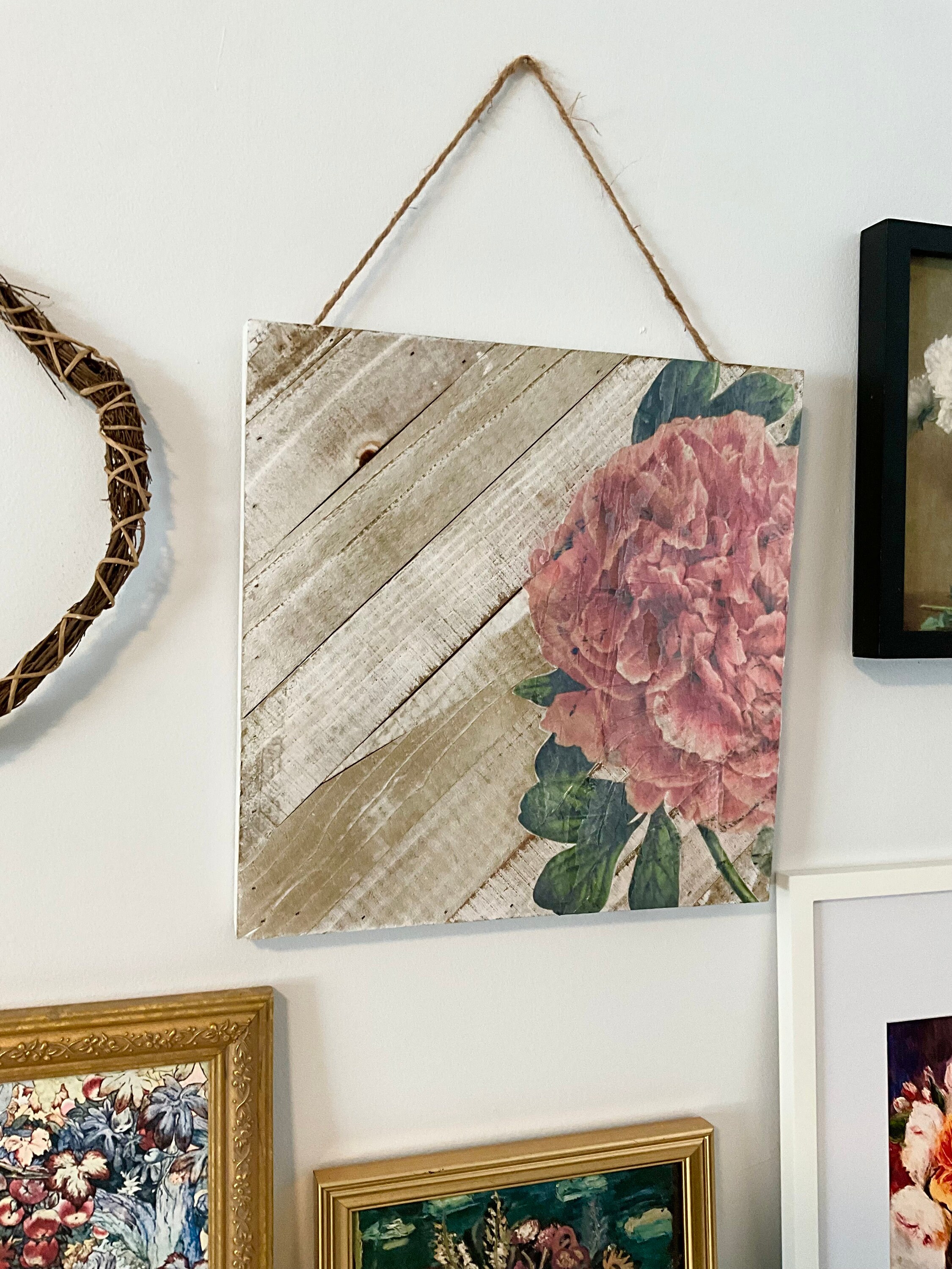 White Wood Plank Hanging Sign Wood Hanging Wall Sign Square Plank Sign ...