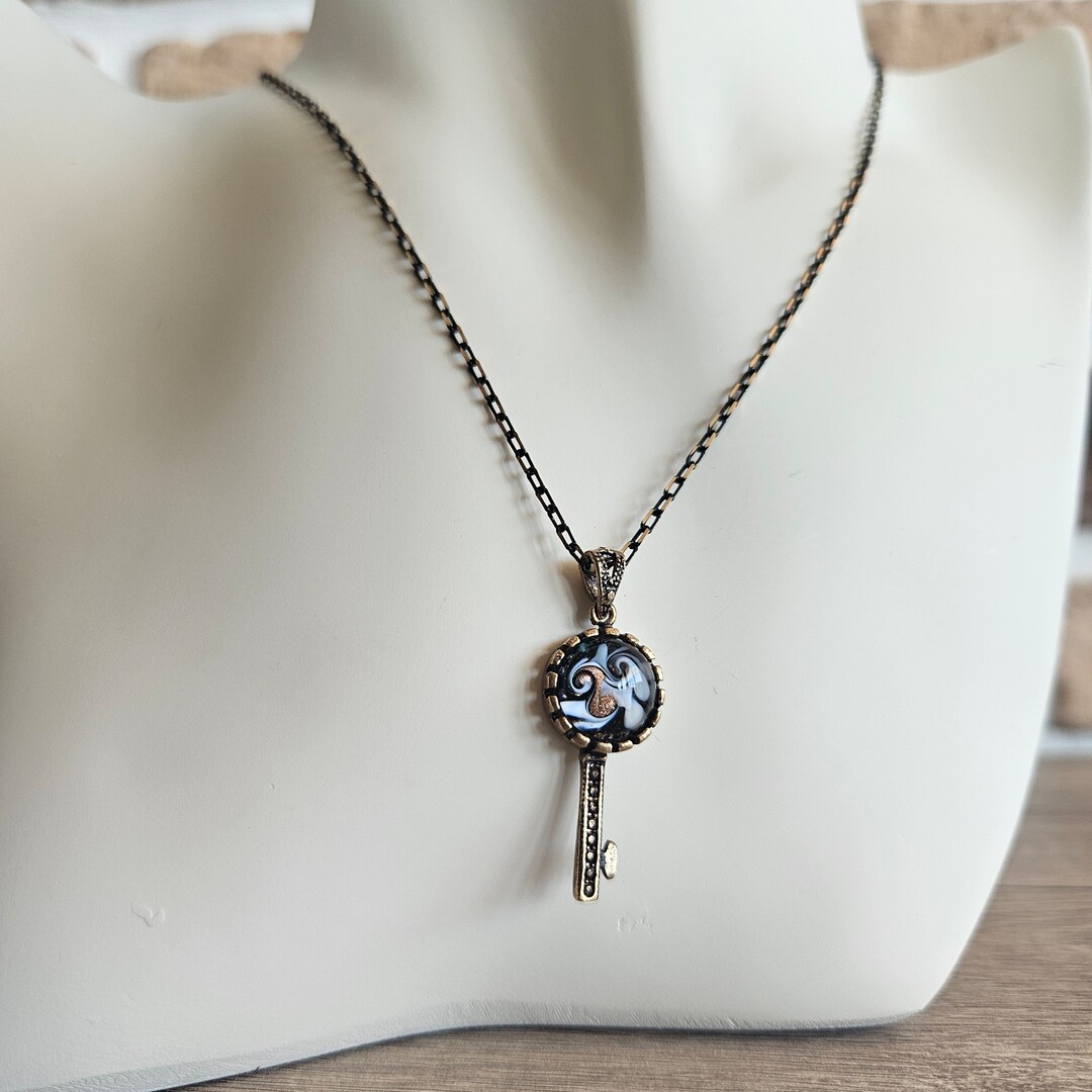 The Magic Key From the Past - Handmade Key Necklace - Mysterious Key ...