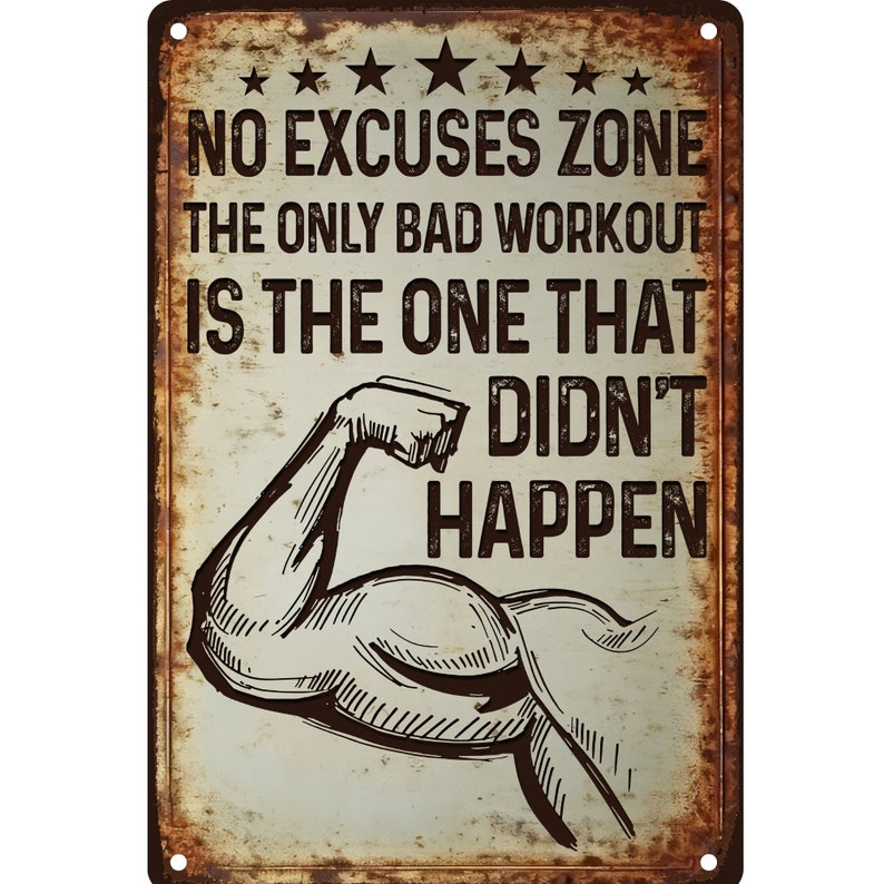 Gym Metal Tin Signs - Motivational Vintage Gym Posters for Gym Room ...