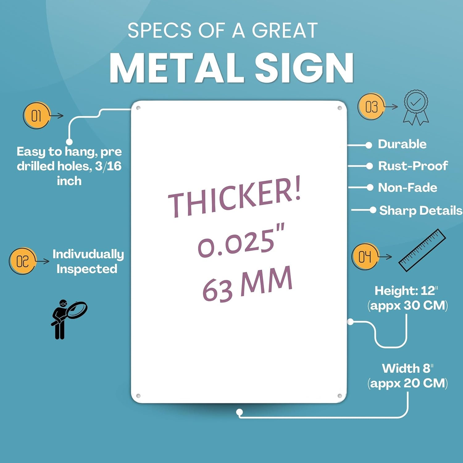 10 Pcs Sublimation Metal Sign Blanks - 8x12 Inch Sublimation Aluminum ...