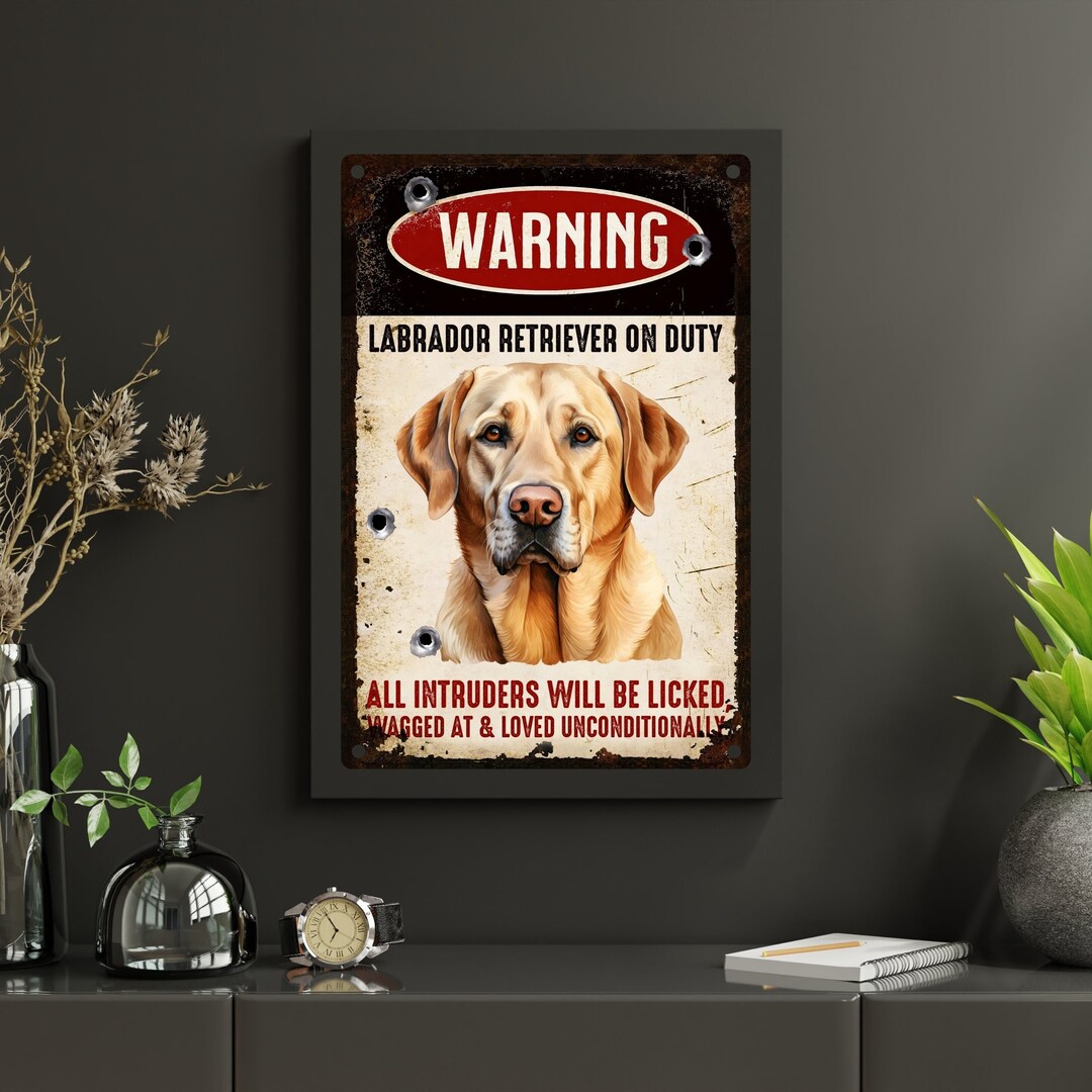 Labrador Welcome Sign for Front Door Decor - Funny Metal Tin Sign, 8x12 ...