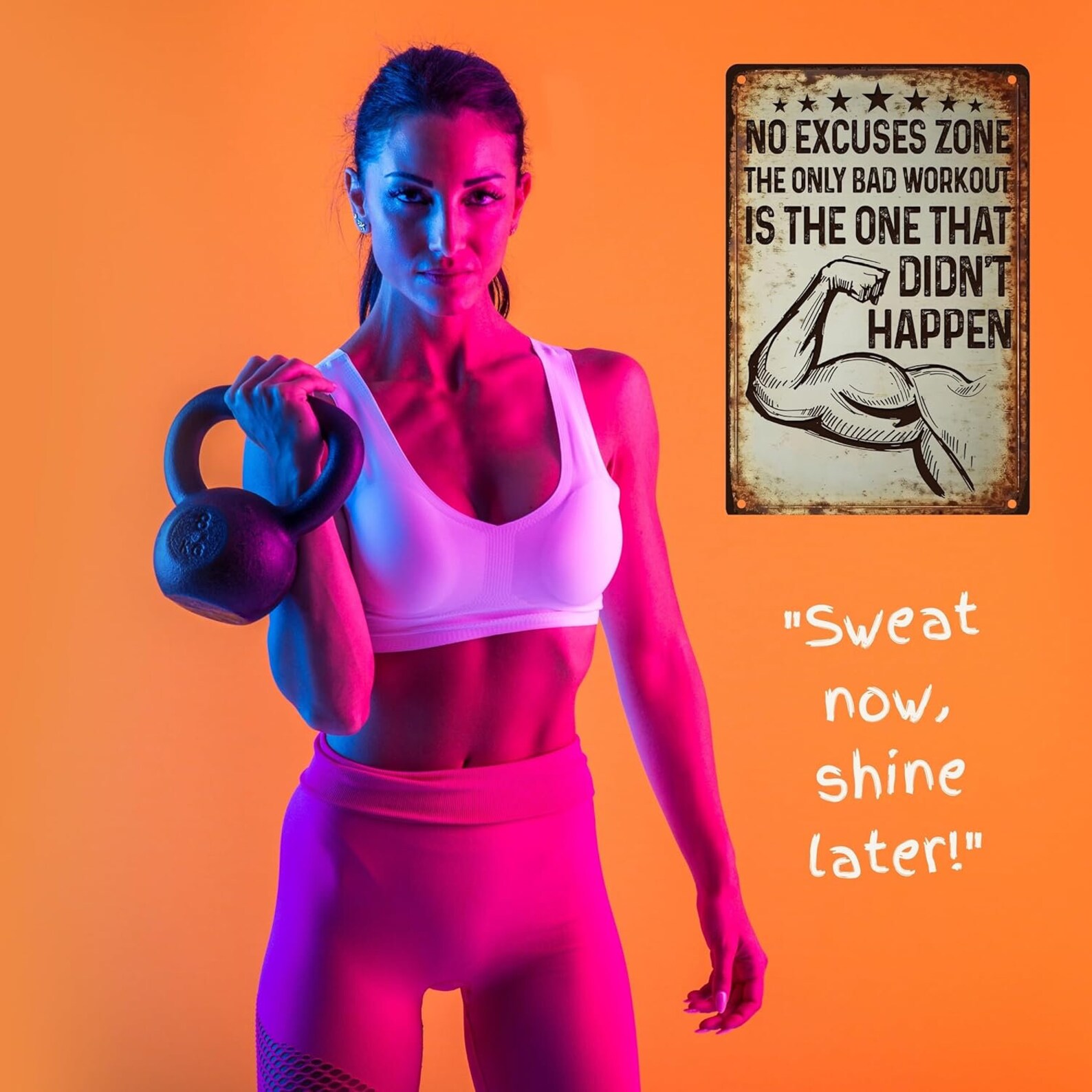 Gym Metal Tin Signs - Motivational Vintage Gym Posters for Gym Room ...