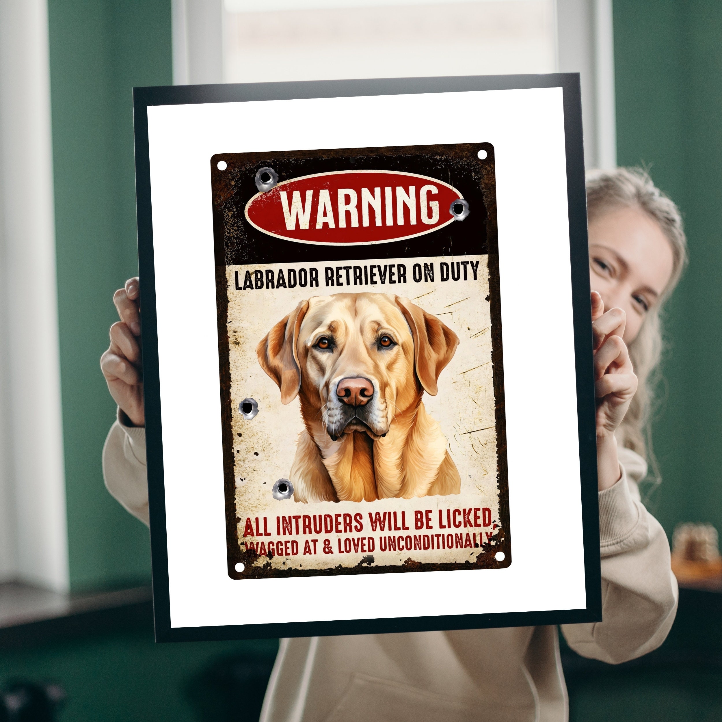 Labrador Welcome Sign for Front Door Decor Funny Metal Tin Sign, 8x12 ...