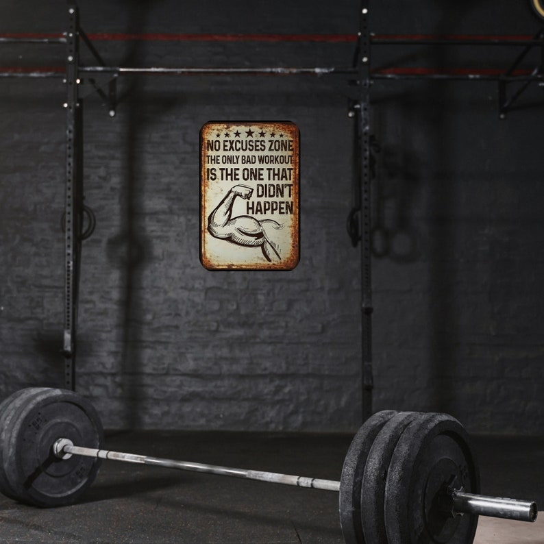 Gym Metal Tin Signs - Motivational Vintage Gym Posters for Gym Room ...