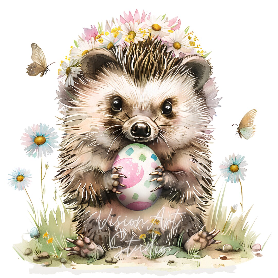 Easter Hedgehog Clipart Bundle, Easter Hedgehog Clipart, Easter ...