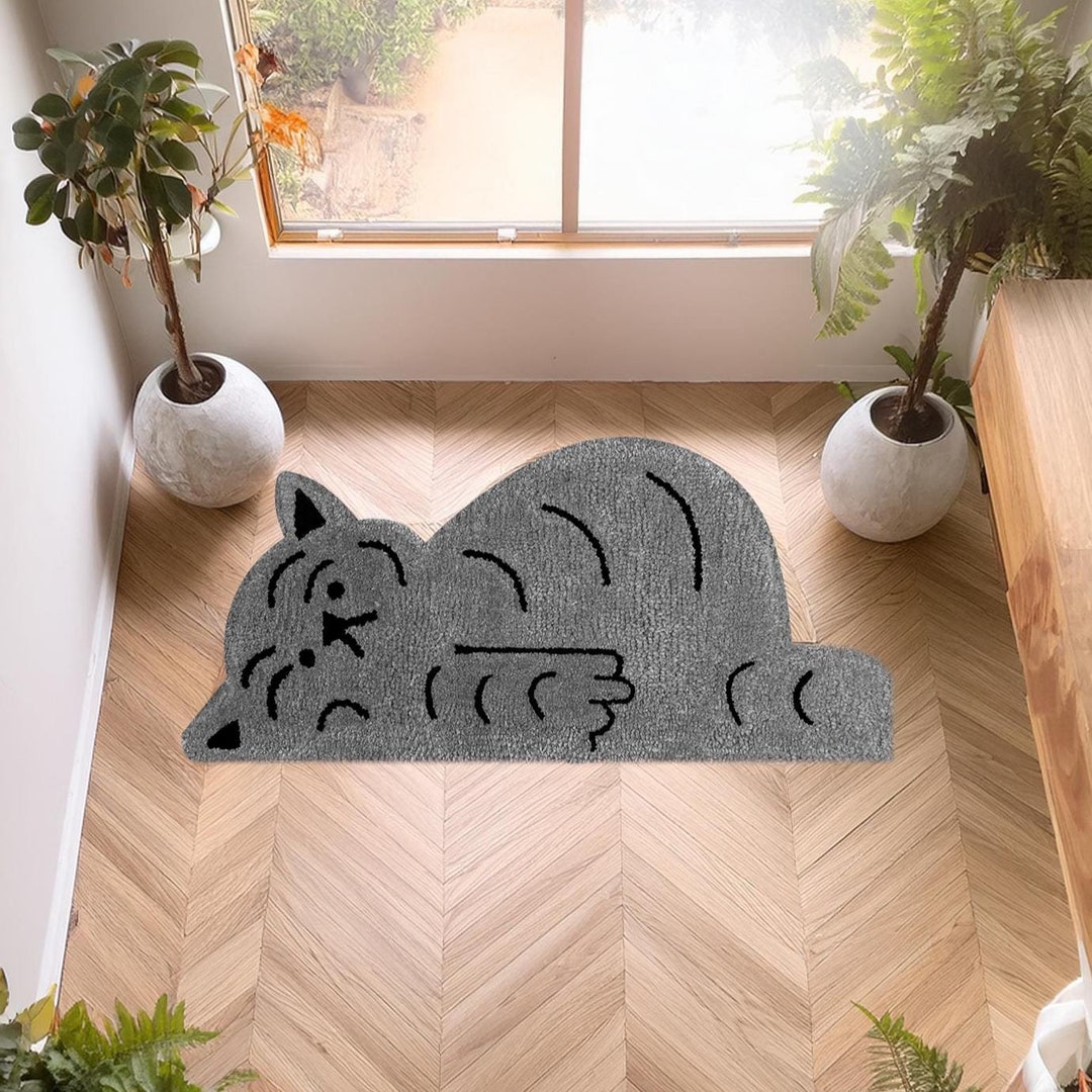 Personalized Tufted Cat Bed | Handcrafted Tufted Pet Rug With Non-slip ...