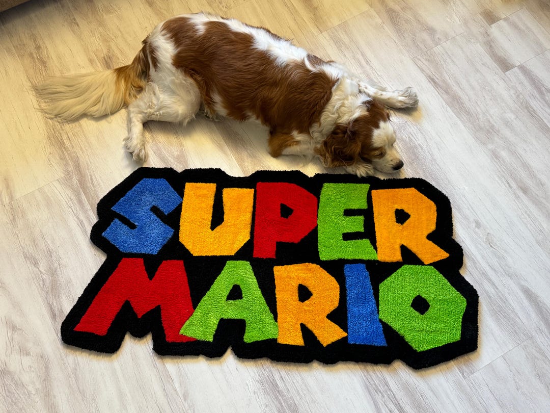 Handmade Mario Tufted Rug | Geeky Gamer Rug | Playroom Decor | Custom ...