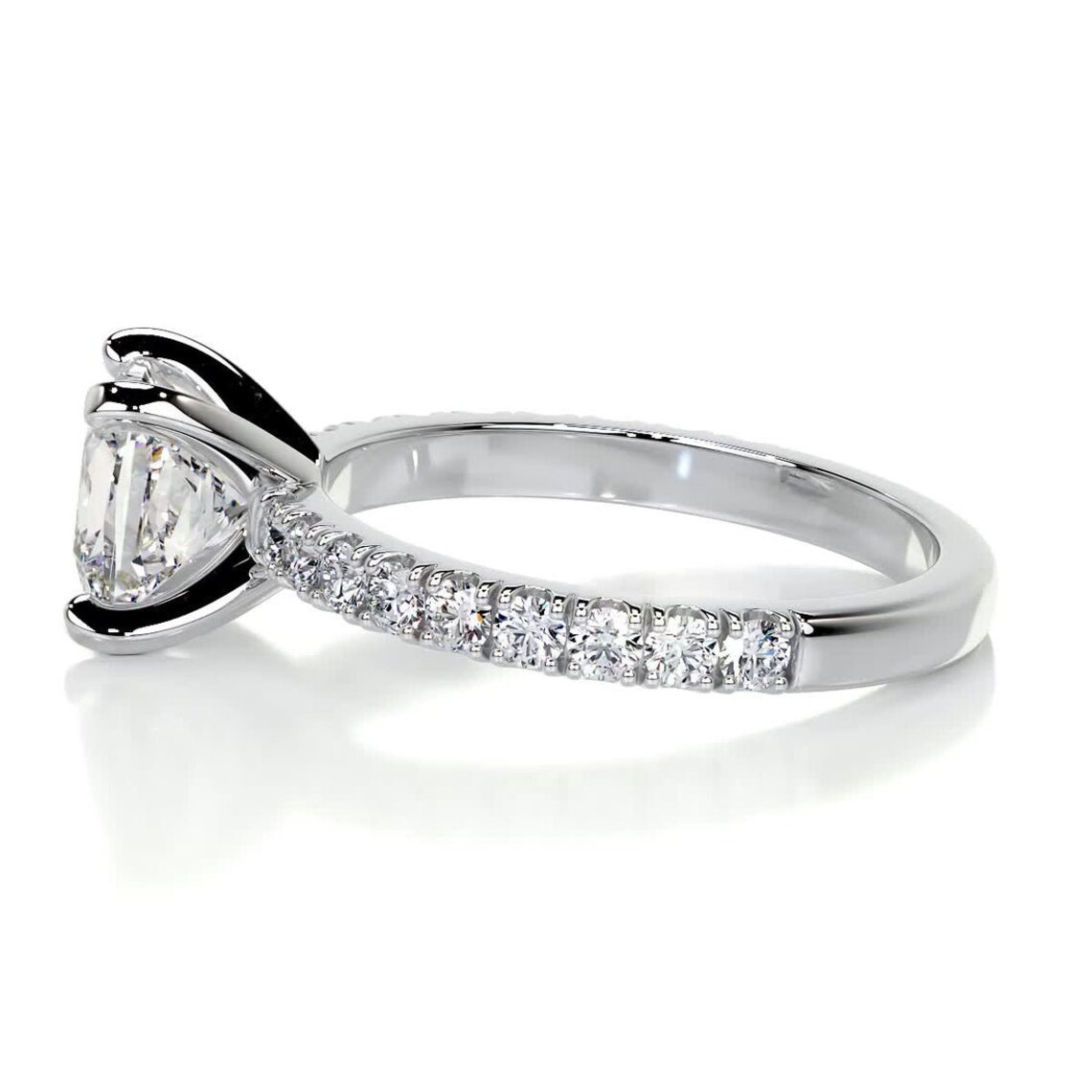 Princess Cut Moissanite Engagement Ring, 2.5 CT Square Cut Wedding Ring ...